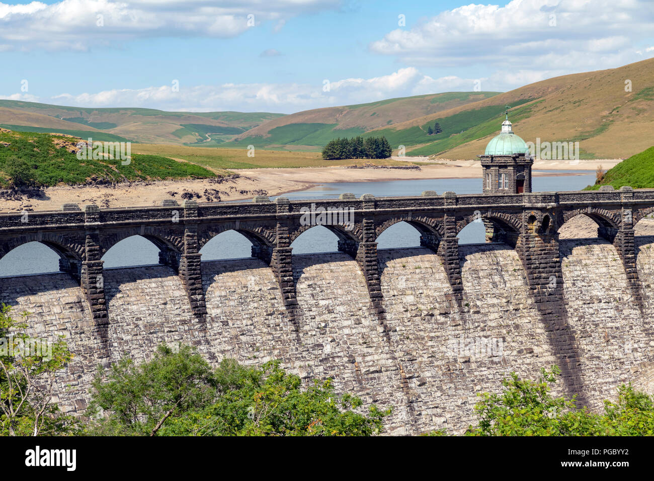 Craig Goch Dam/Reservoir in the Elan Vally, dam arches and walls that ...