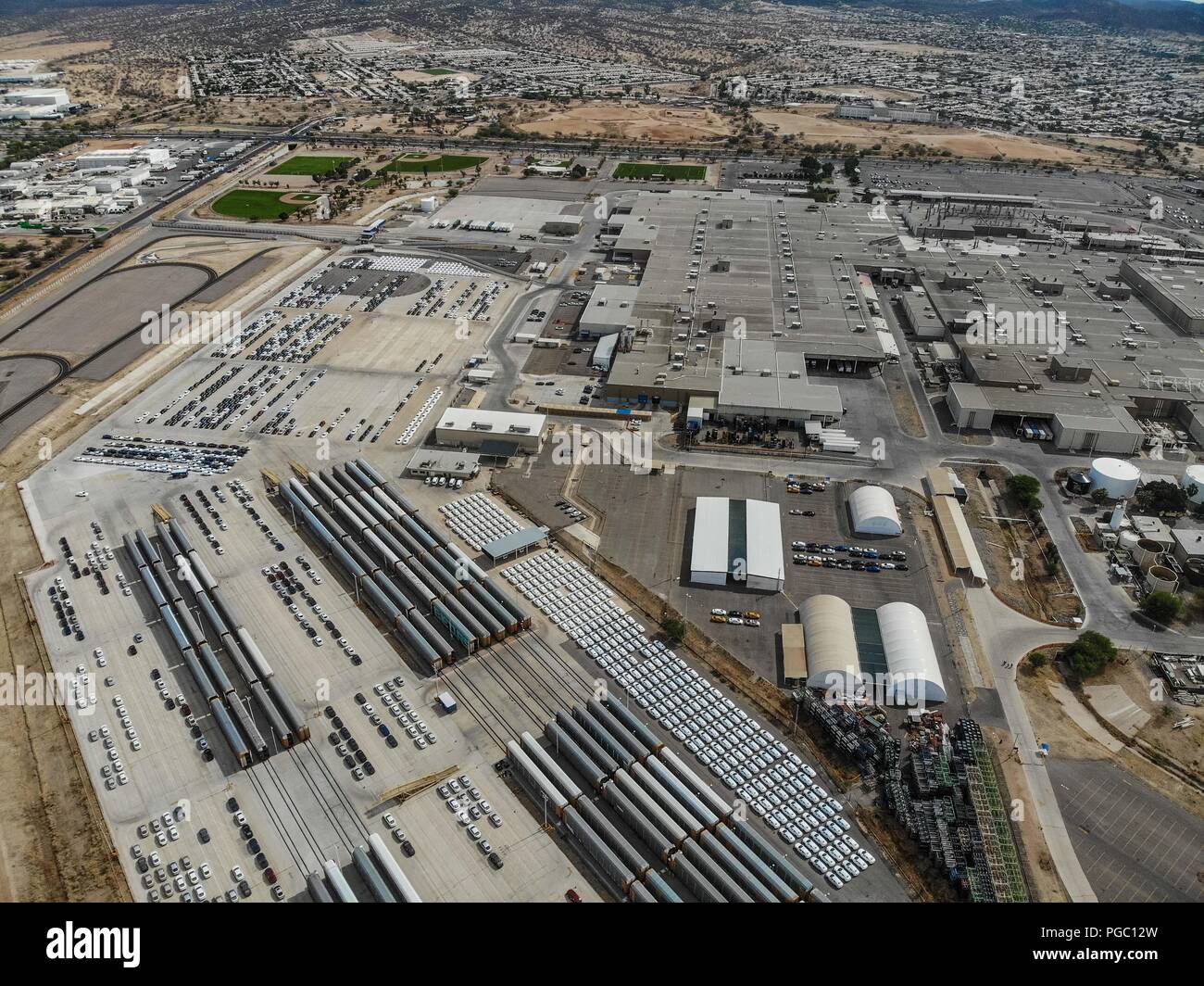 Aerial view of the Ford Motor Company automotive company in the ...