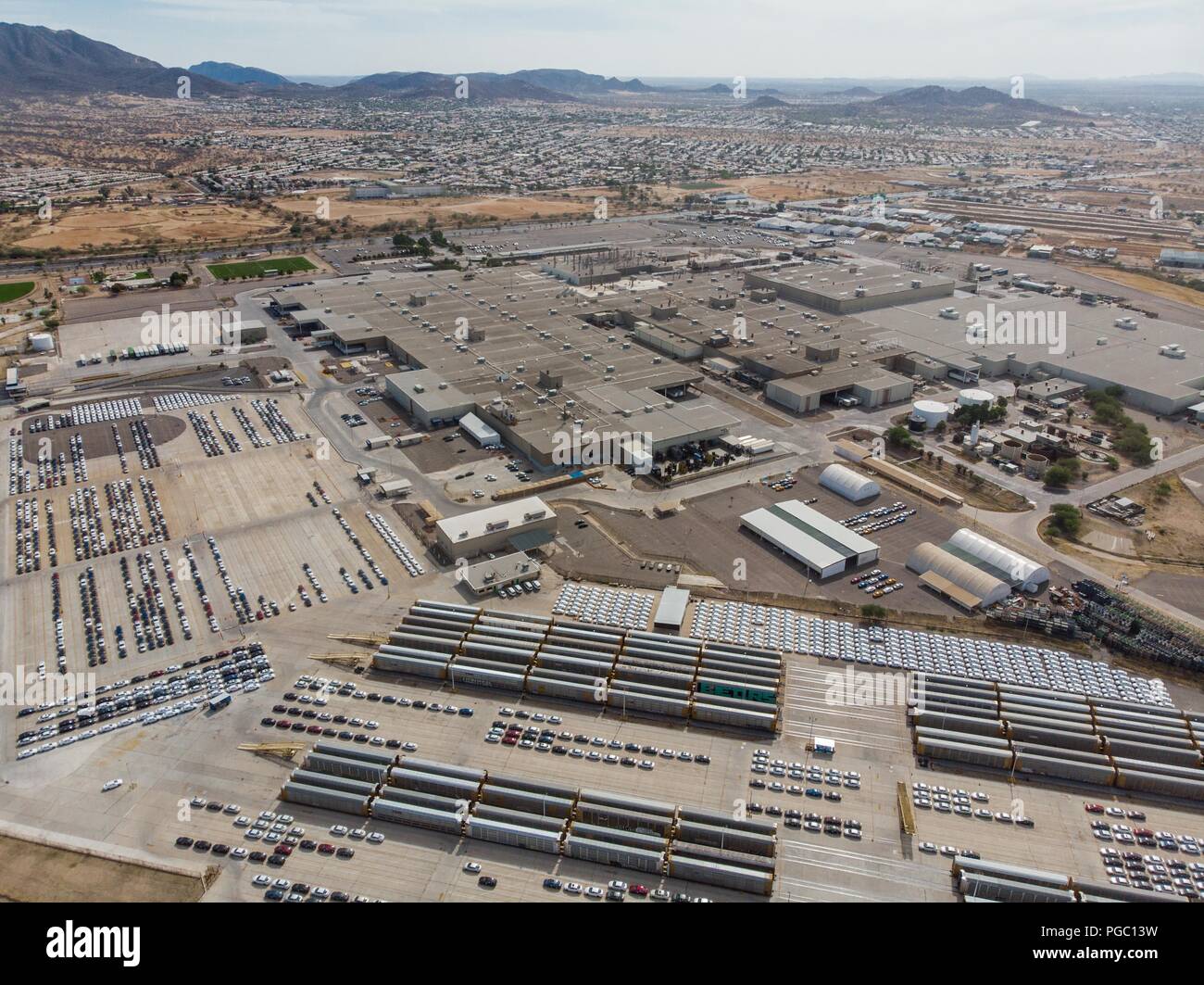 Aerial view of the Ford Motor Company automotive company in the ...