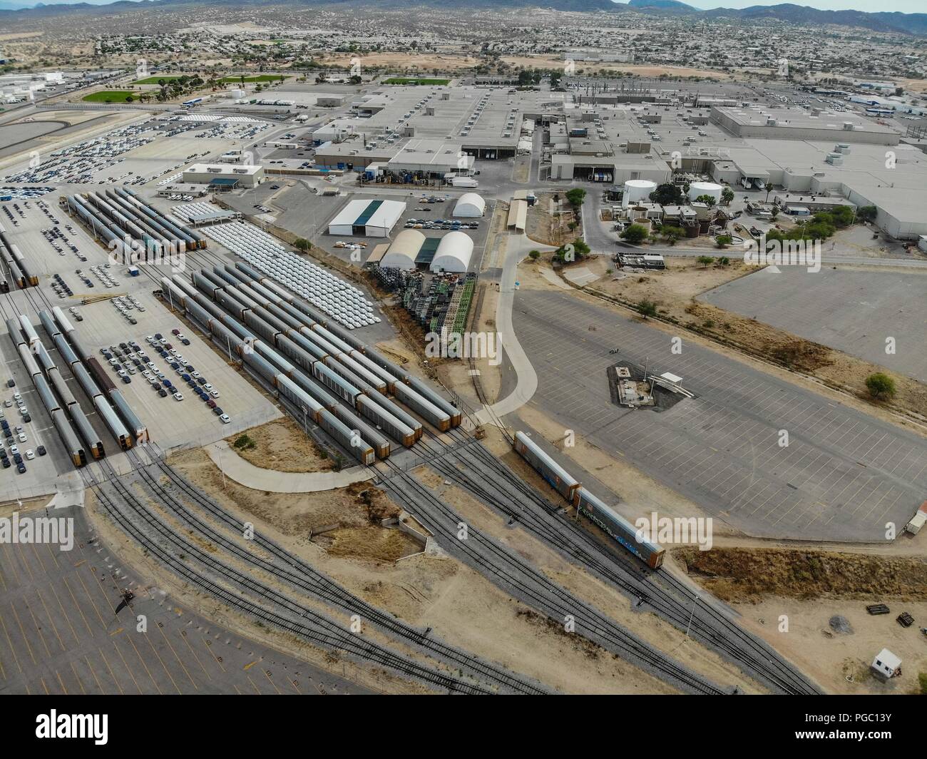 Aerial view of the Ford Motor Company automotive company in the ...