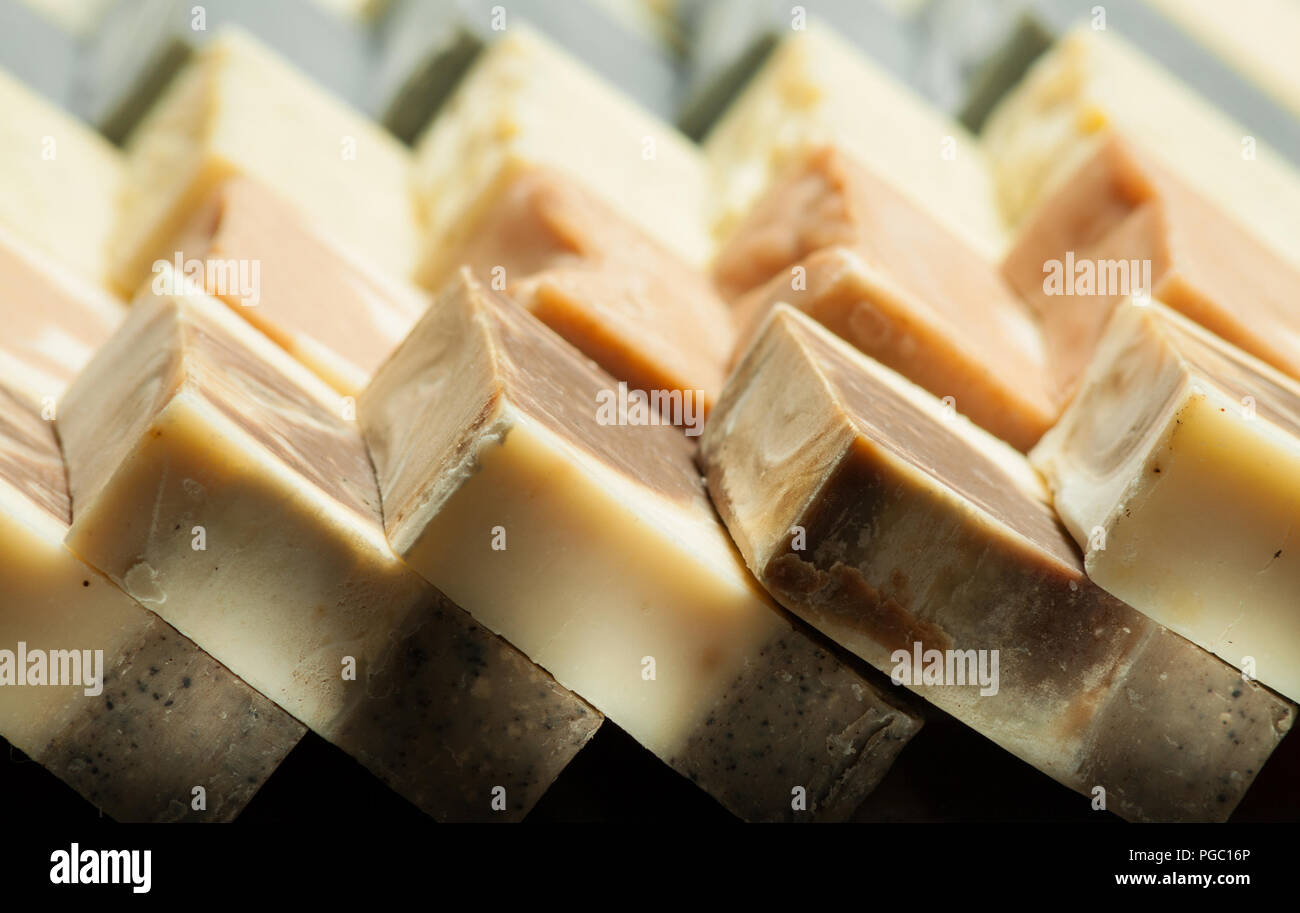 Organic handmade soap. A lot of slices Stock Photo - Alamy