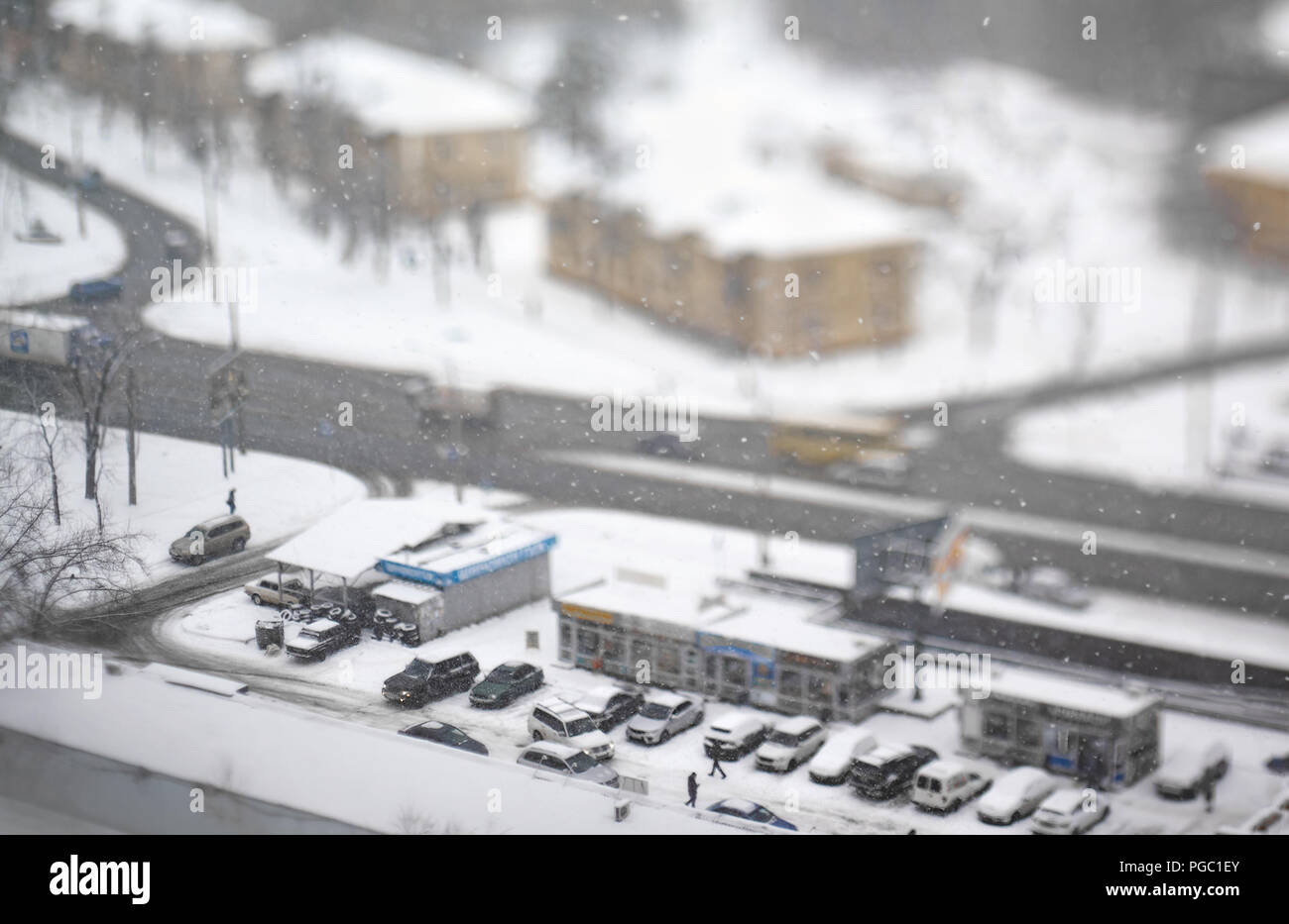 November snowfall aerial view hi-res stock photography and images - Alamy