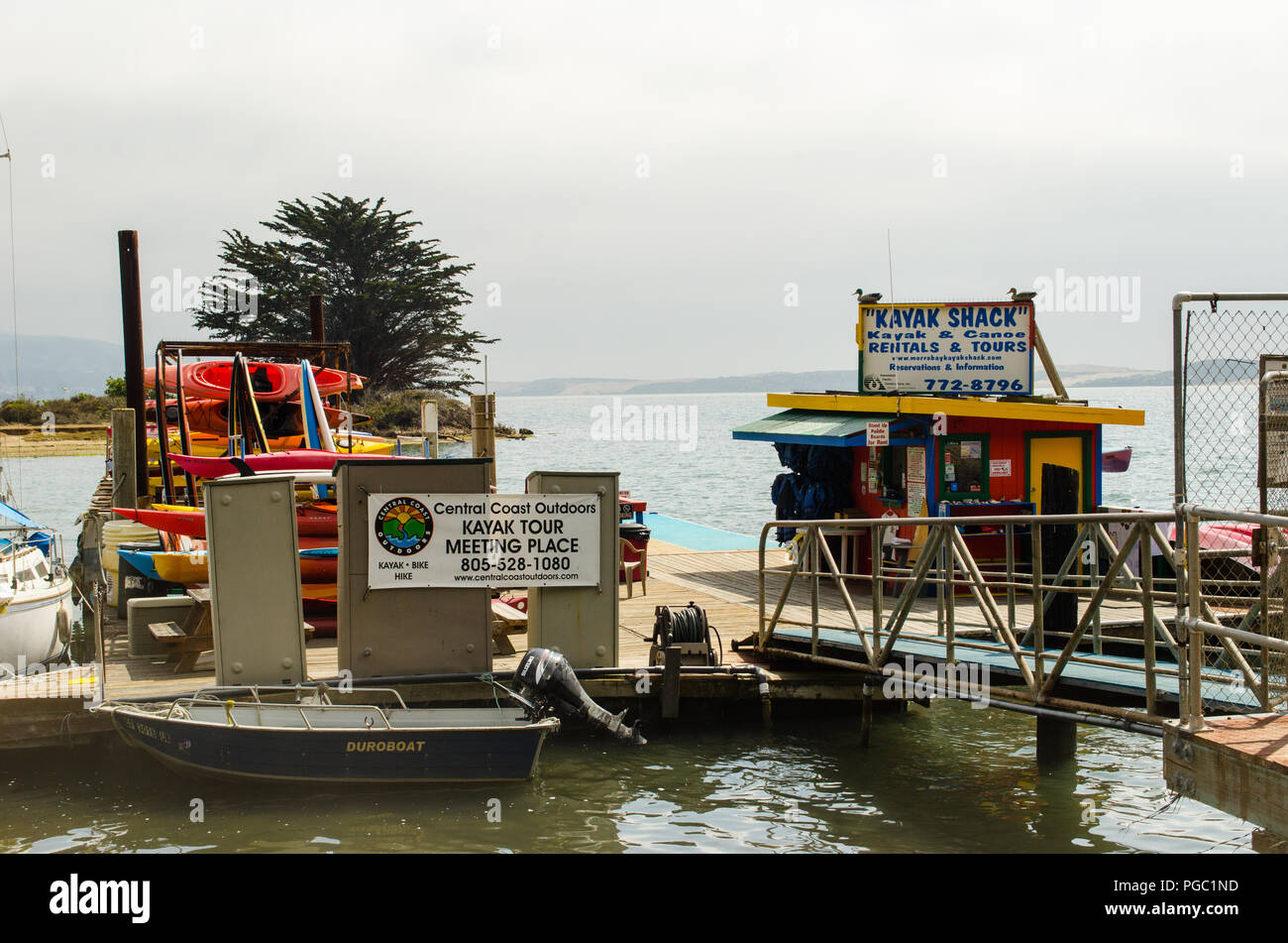 Kayak rental at the marina at Morro Bay State Park Stock Photo - Alamy