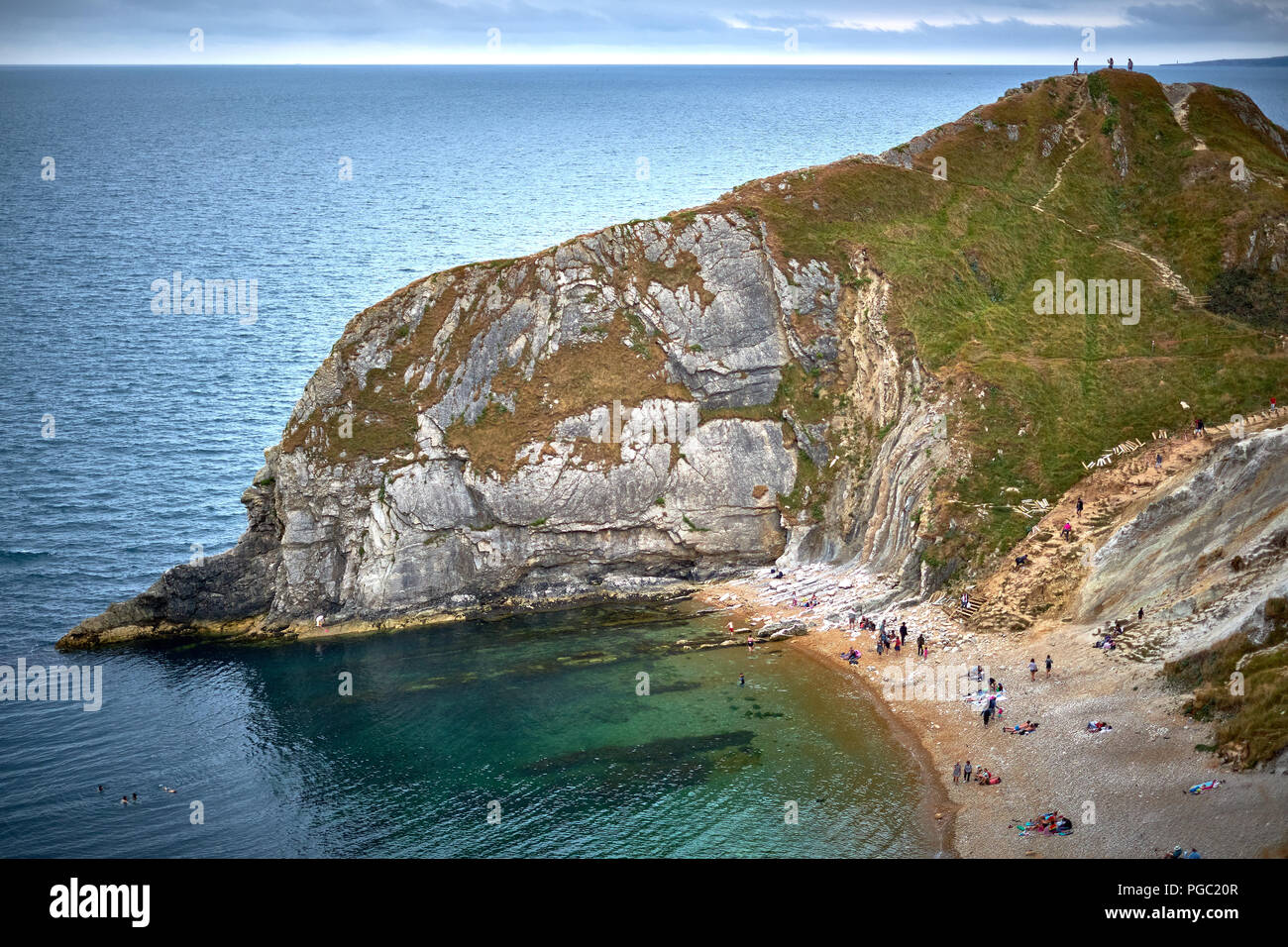 A natural bay formed by the geology in Dorset near Durdle Door gives a ...