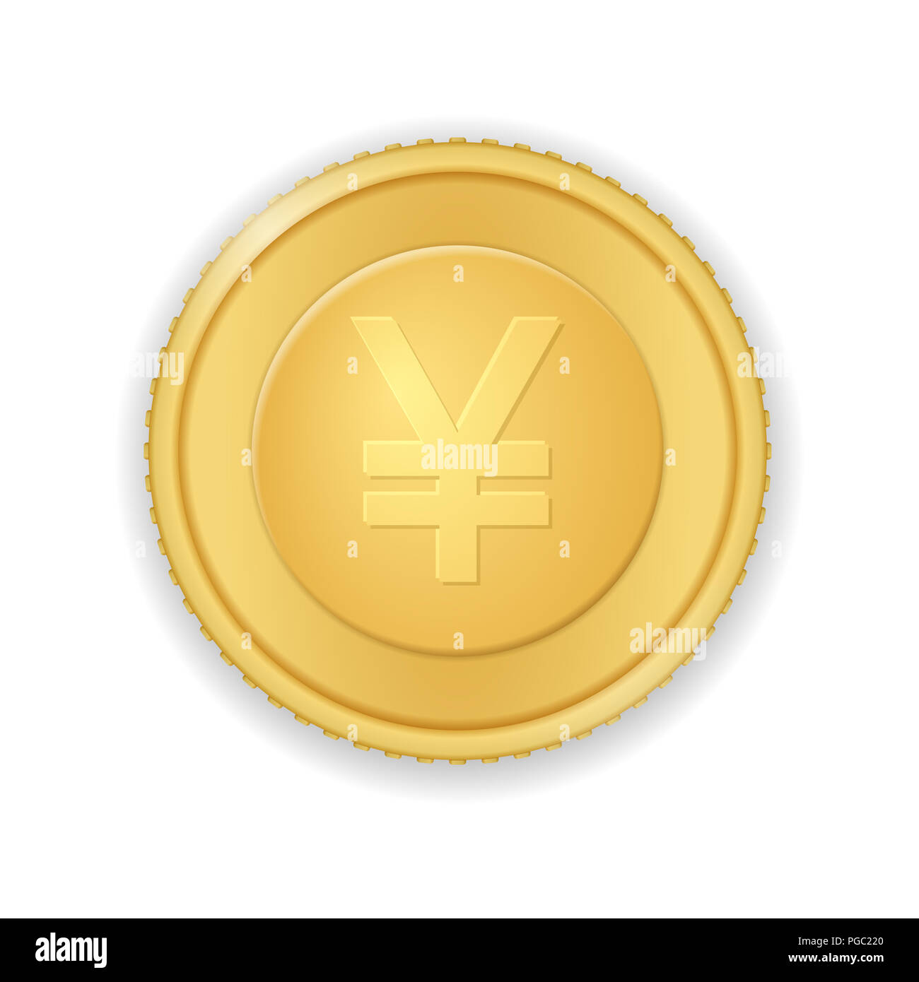 Coin with yen symbol on a white background Stock Photo - Alamy