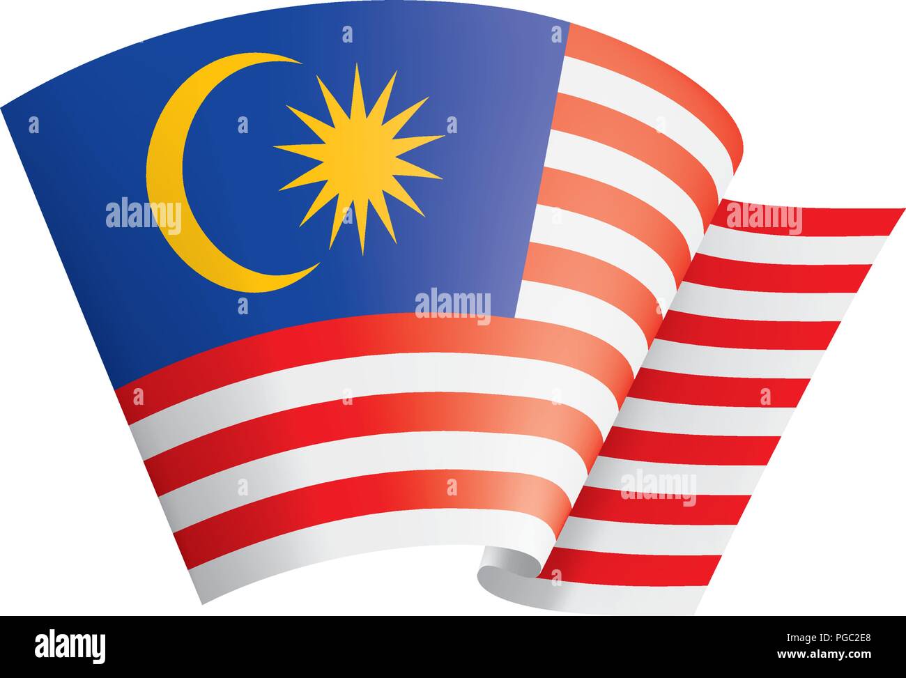 Malaysia flag, vector illustration on a white background Stock Vector ...
