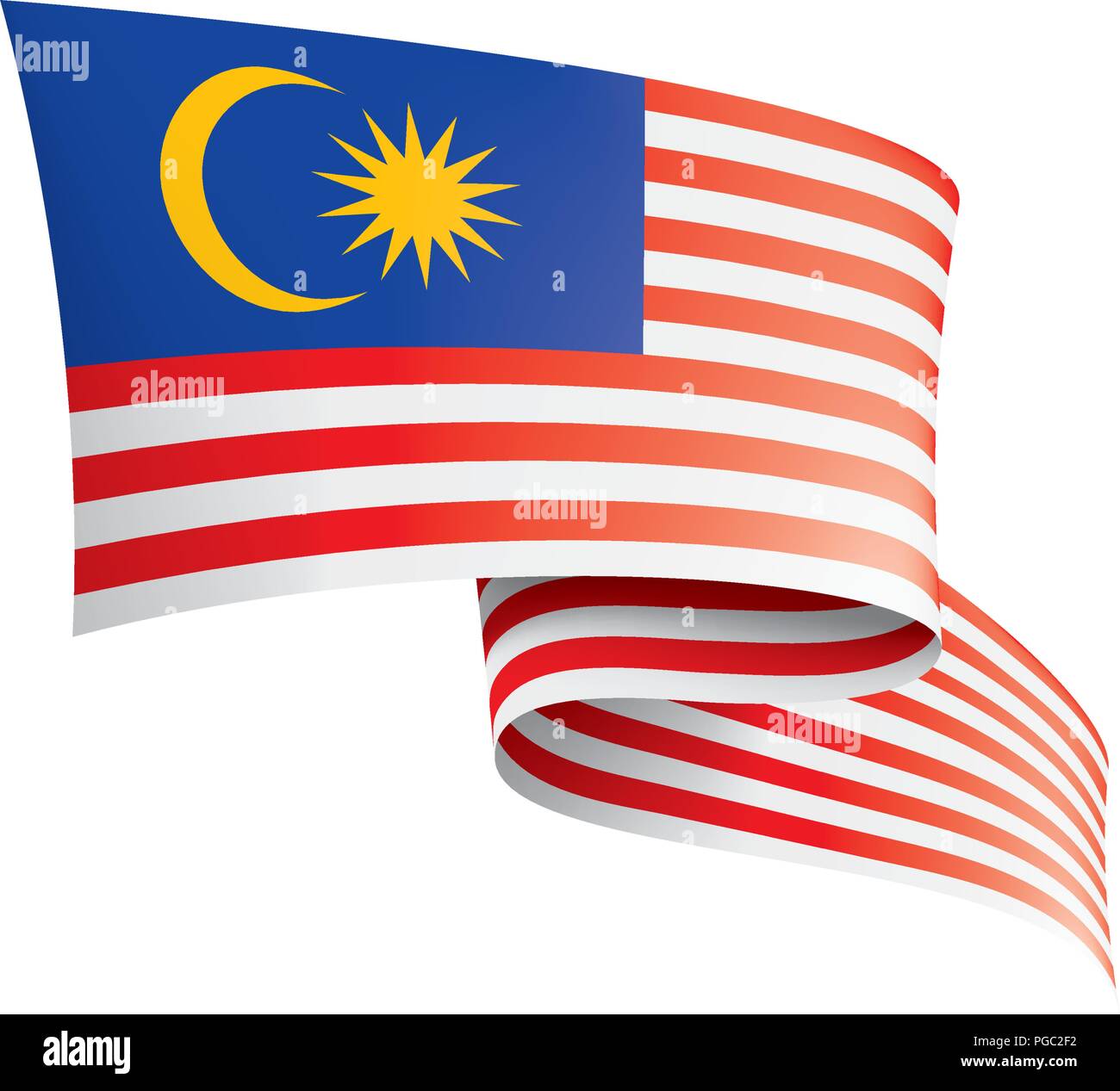 Malaysia flag, vector illustration on a white background Stock Vector ...