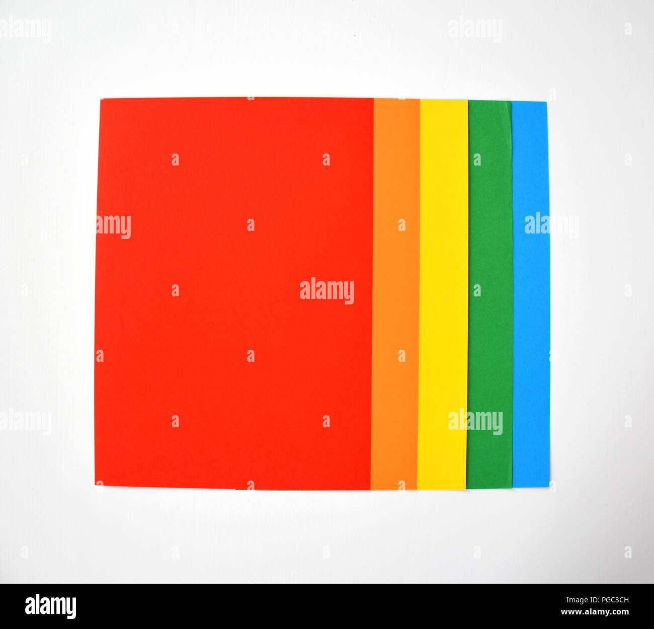 Colored a4 sheets on white background red color Stock Photo - Alamy