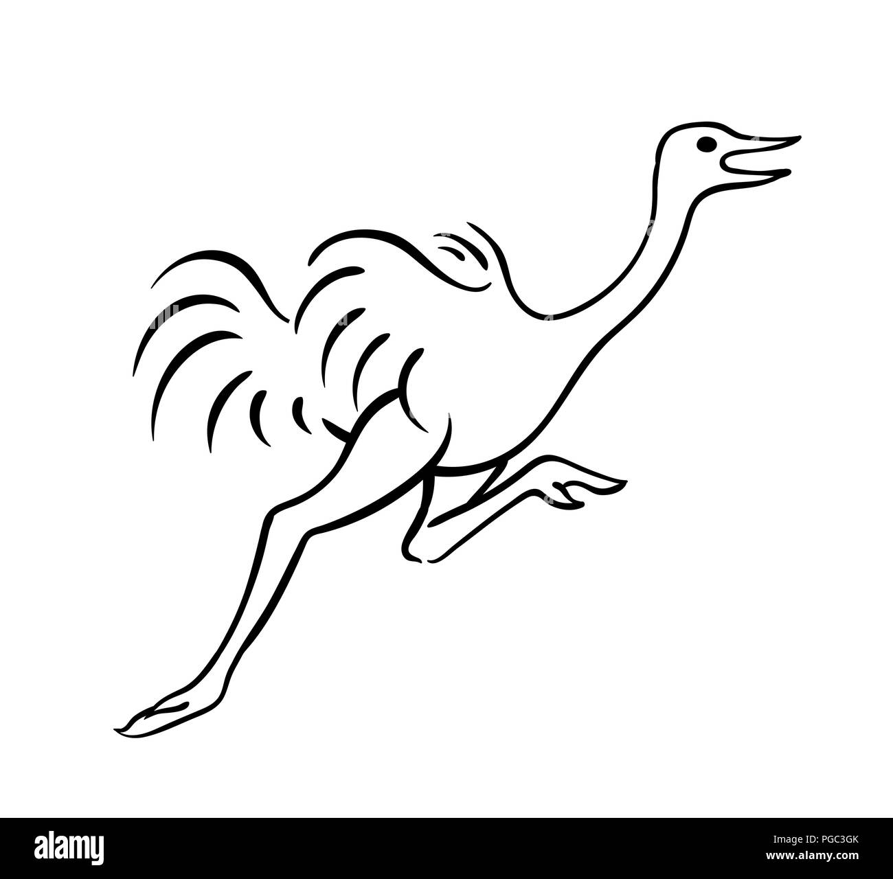 Running Ostrich Silhouette