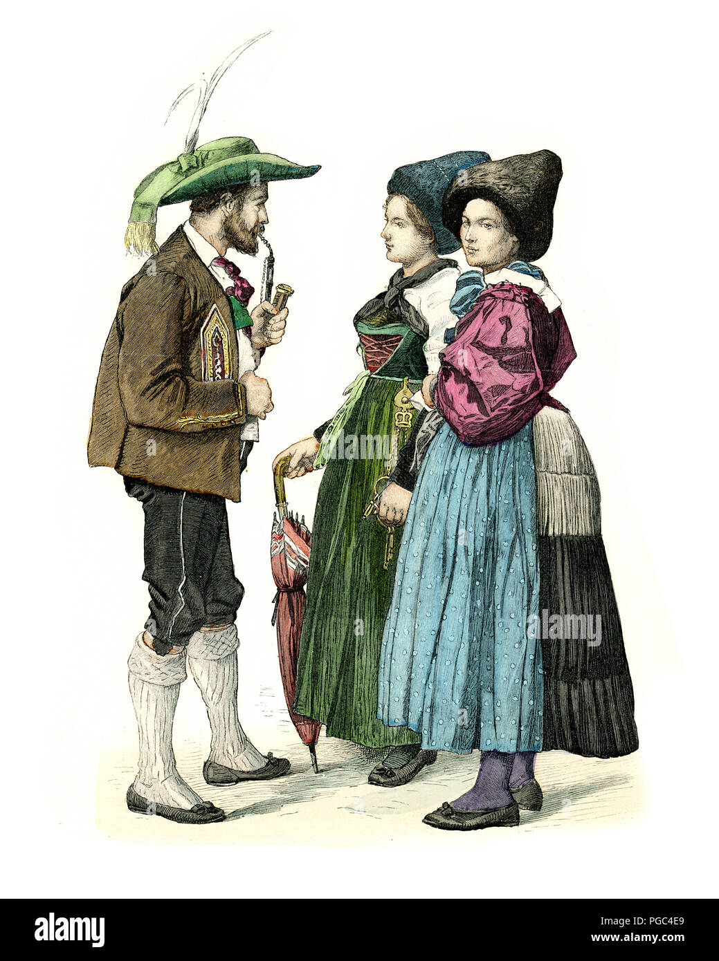 Fashion of Tyrol, Austria, 19th Century Stock Photo - Alamy