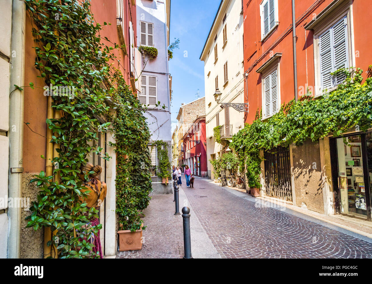 PARMA, ITALY – AUGUST 23, 2018: Tourists are walking and enjoying the ...