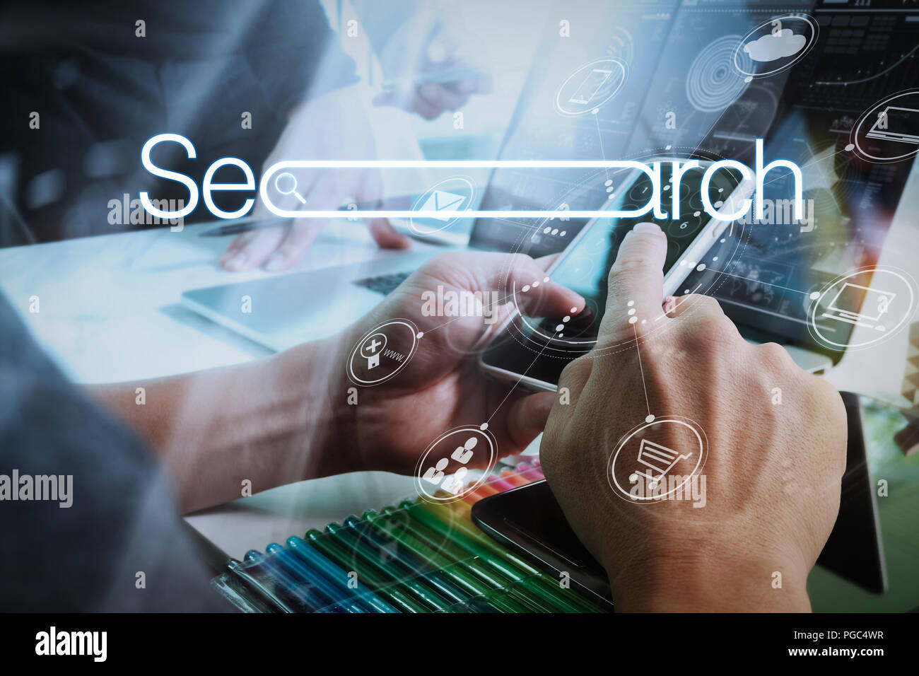 Searching Browsing Internet Data Information Networking Concept with ...