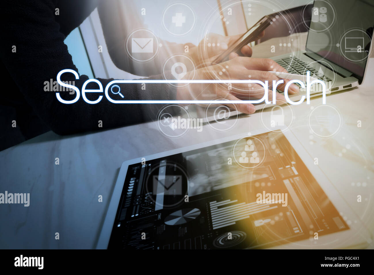 Searching Browsing Internet Data Information Networking Concept with ...