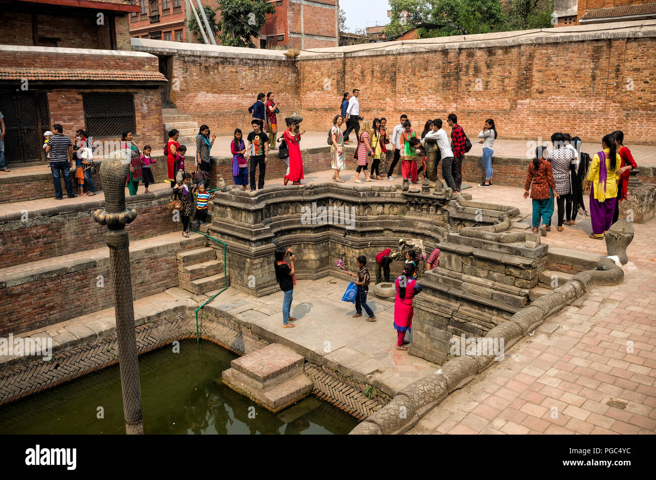 Kathmandu, Nepal - April 13, 2016: Unidentified vistors visiting the ...