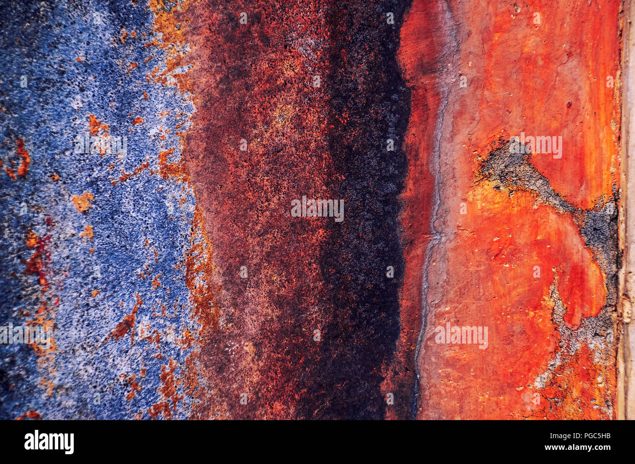 Old, abandoned, colorful and aged wall/metal texture/background Stock ...