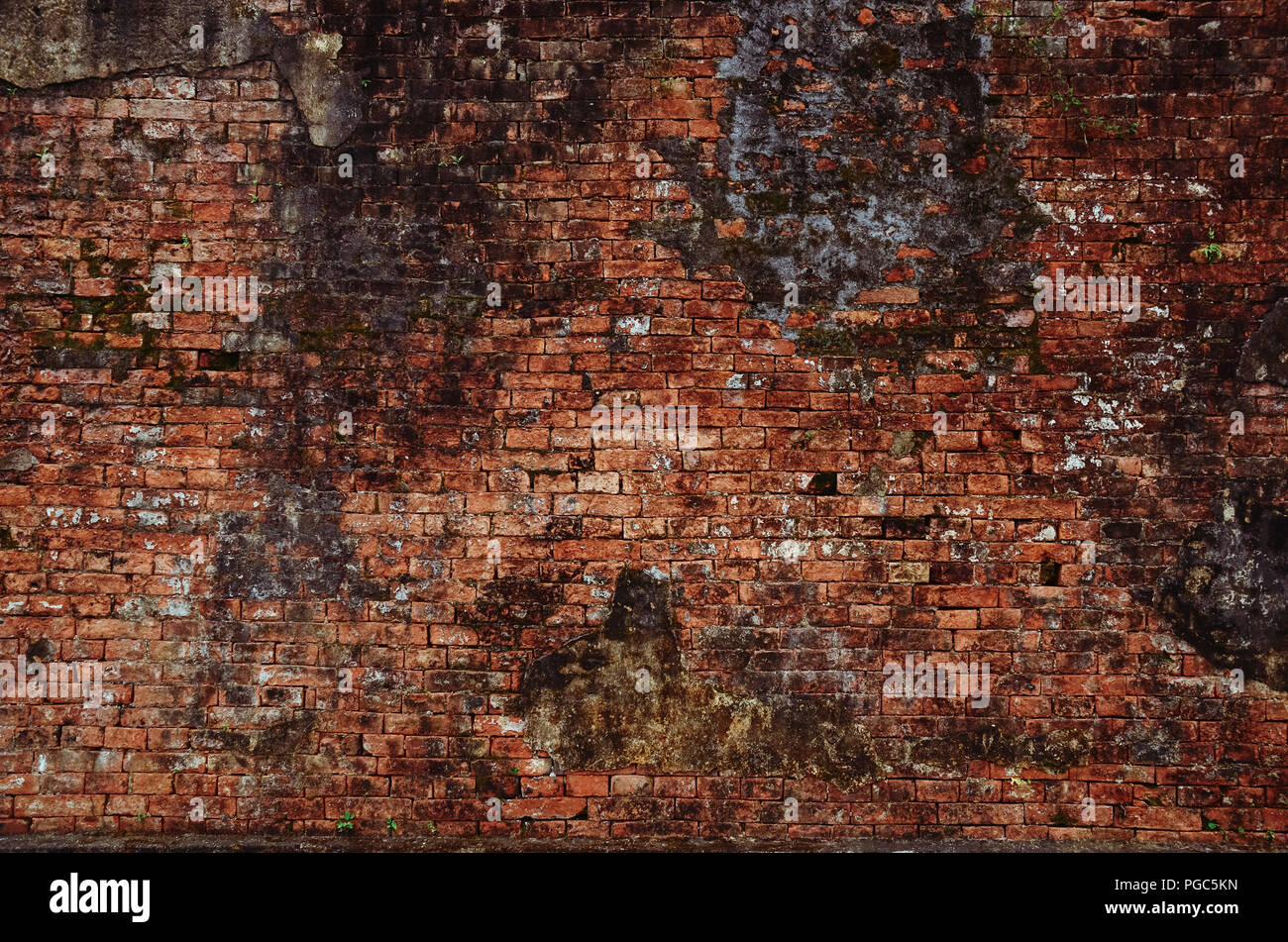 Old, abandoned, colorful and aged brick wall texture/background Stock ...