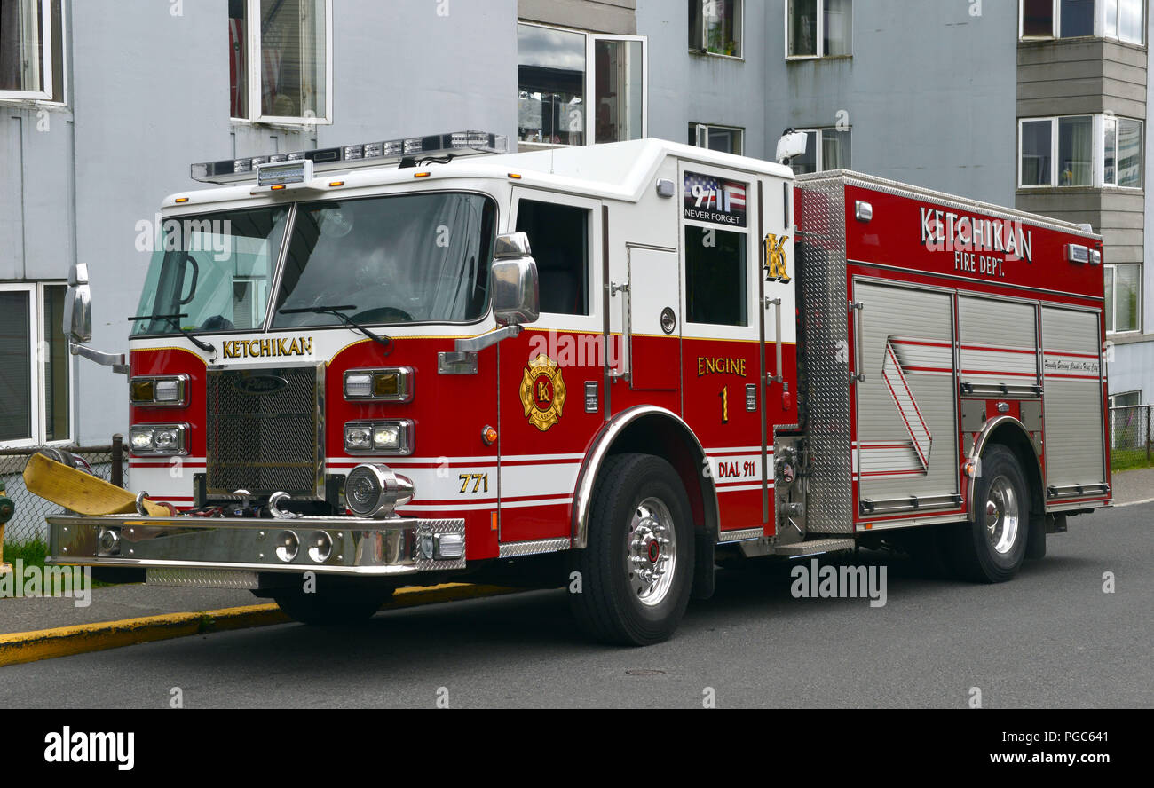 Fire truck of the Ketchikan Fire Department, Ketchikan, Alaska, USA ...