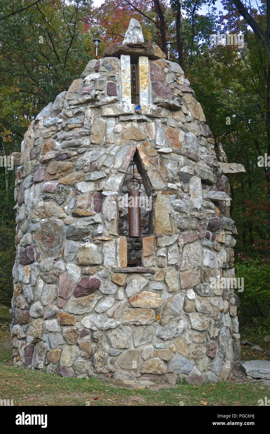 The St. Oran Bell Tower at Columcille Megalith Park, a park rooted in ...
