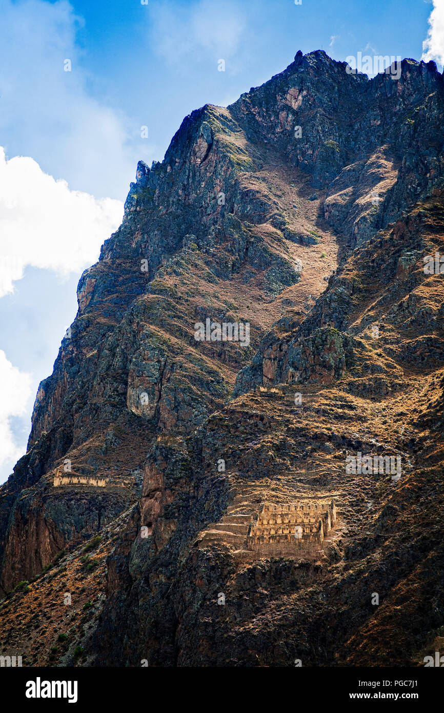 Pinkuylluna, or storehouse buildings from the ancient Inca society at ...
