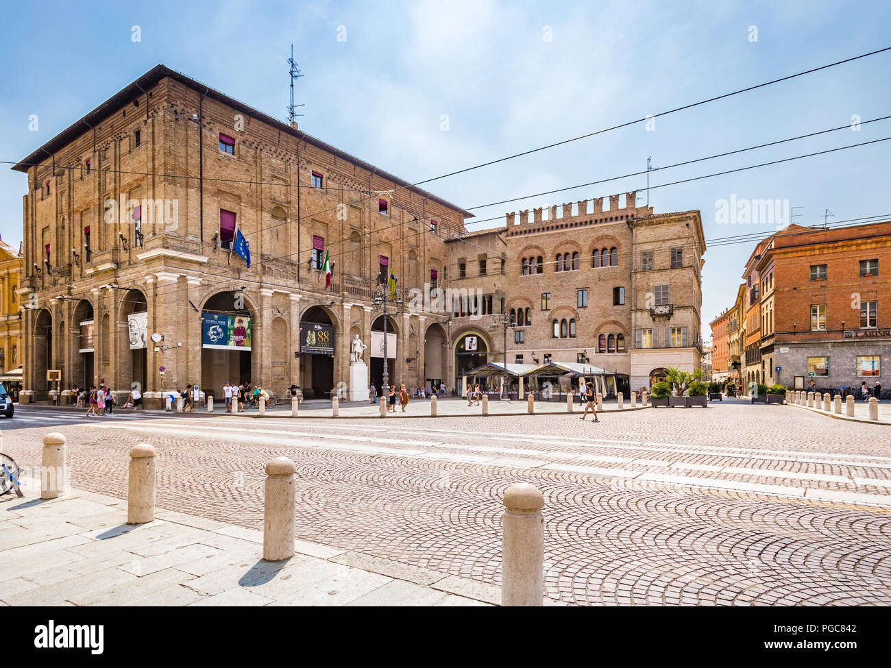 PARMA, ITALY – AUGUST 23, 2018: Tourists are walking and enjoying the ...