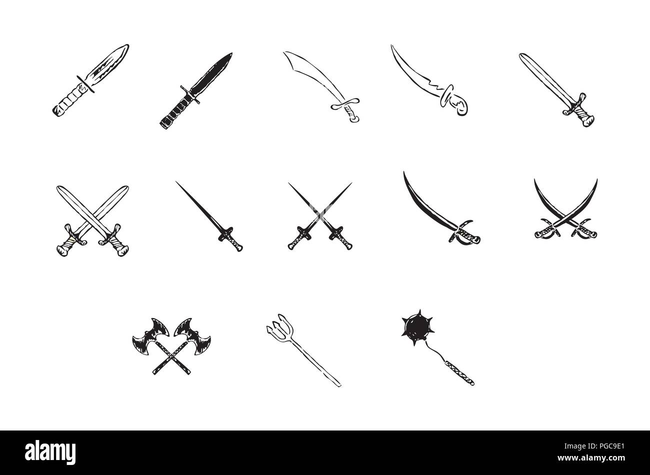 Old weapons Cut Out Stock Images & Pictures - Alamy