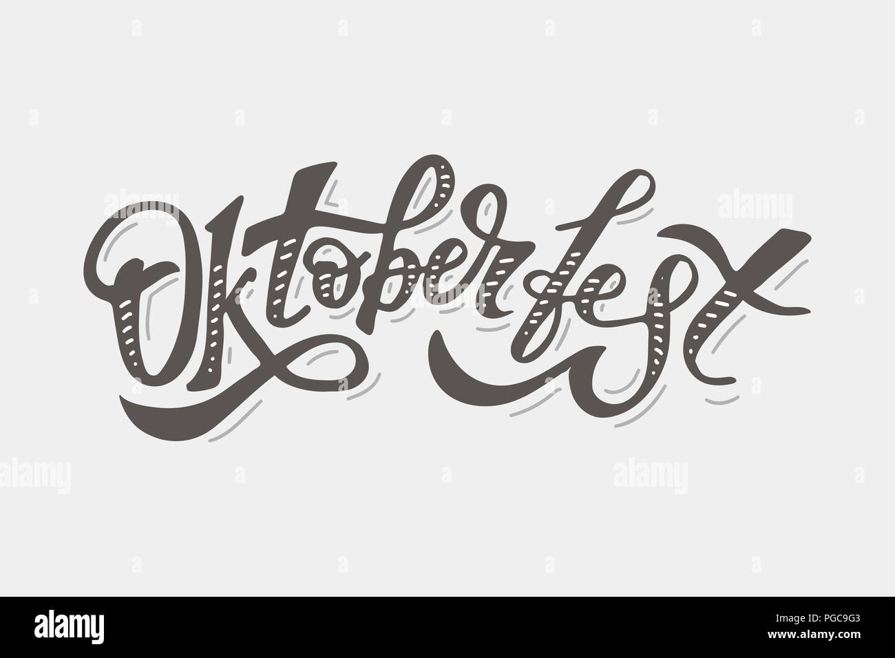 Oktoberfest lettering Calligraphy Brush Text Holiday Illustration Stock ...