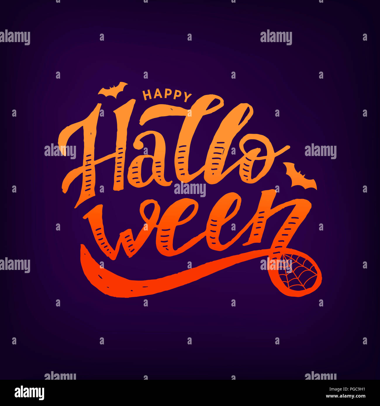 Happy Halloween lettering Calligraphy Brush Text Holiday illustration ...