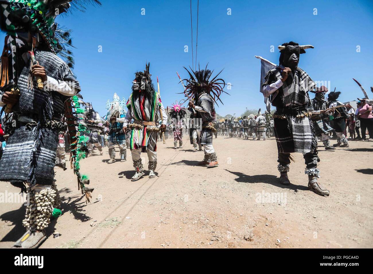 The Pharisees of the Yaqui tribe perform a mask burning ritual during ...