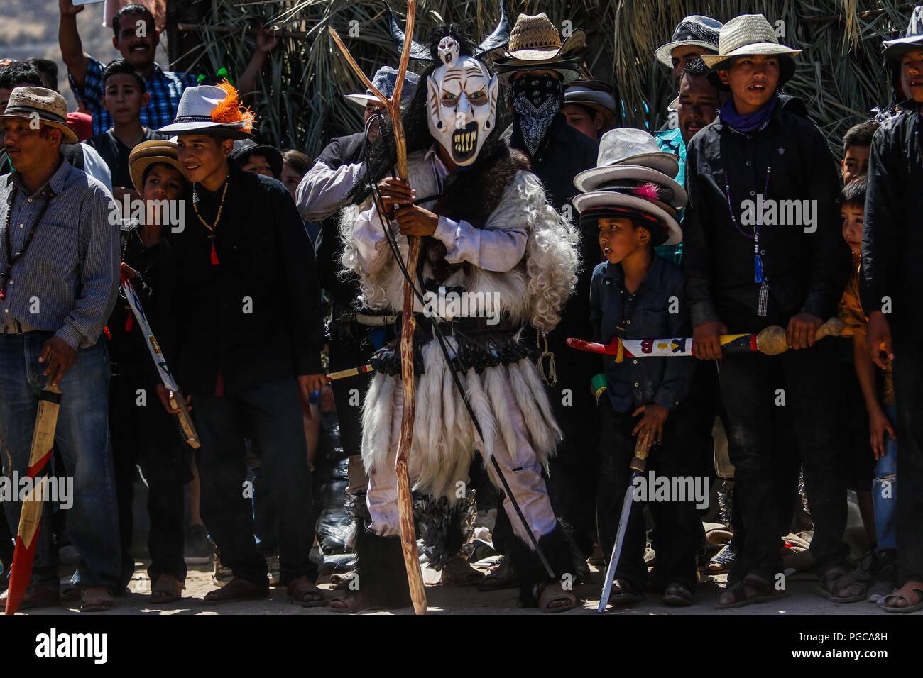 The Pharisees of the Yaqui tribe perform a mask burning ritual during ...