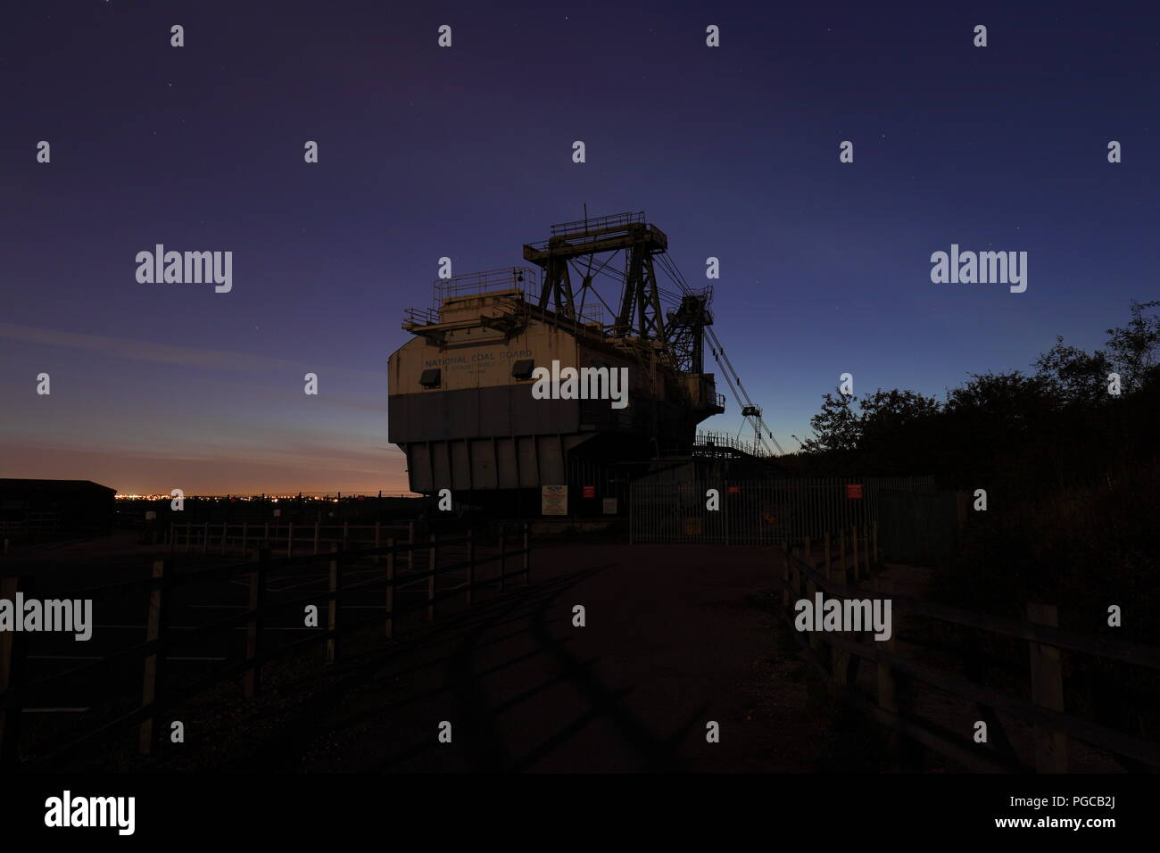 A Ruston Bucyrus Erie 1150 Walking Dragline at night at RSPB St Aidan's ...
