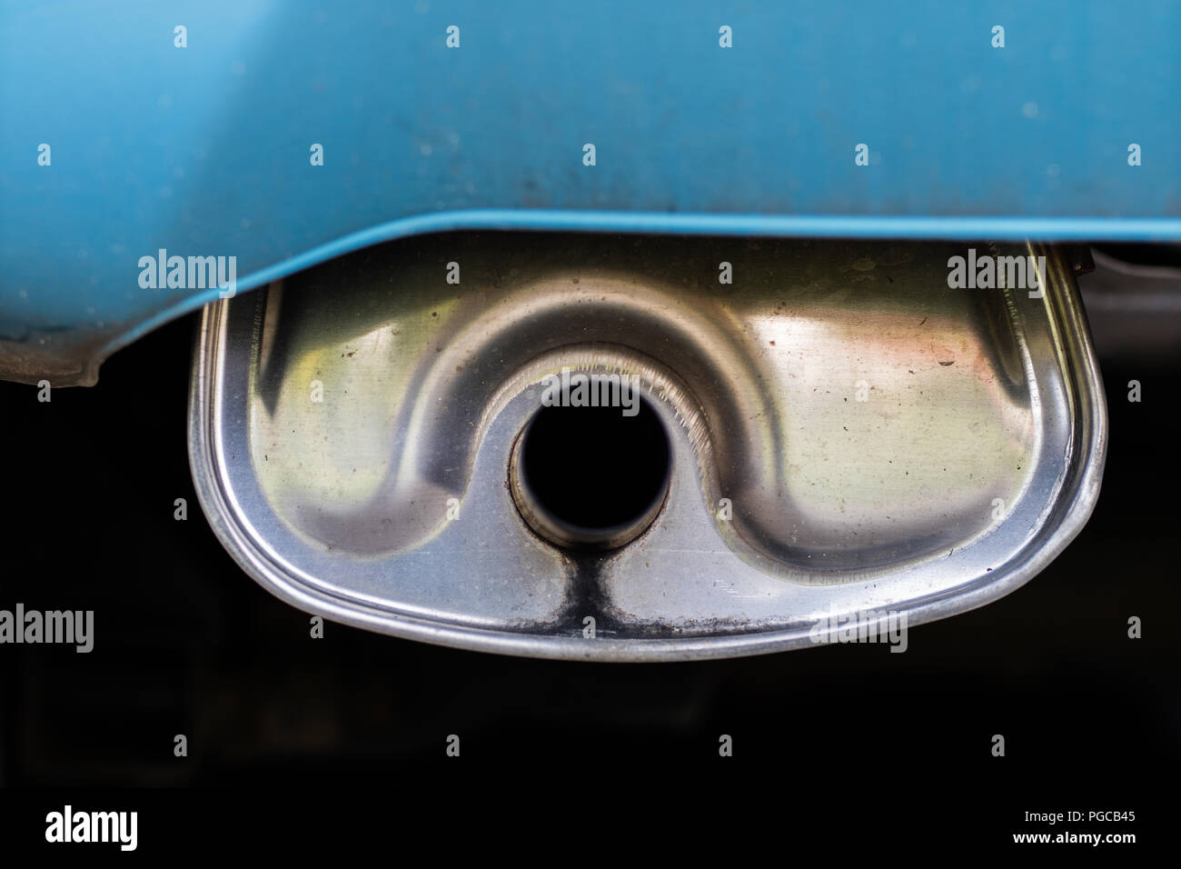 Exhaust pipe and car silencer. The car's exhaust system. Place - car ...