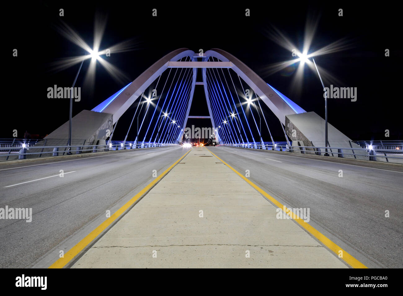 Lowry Bridge in Minneapolis, Mn at night. Long exposure taken from a ...