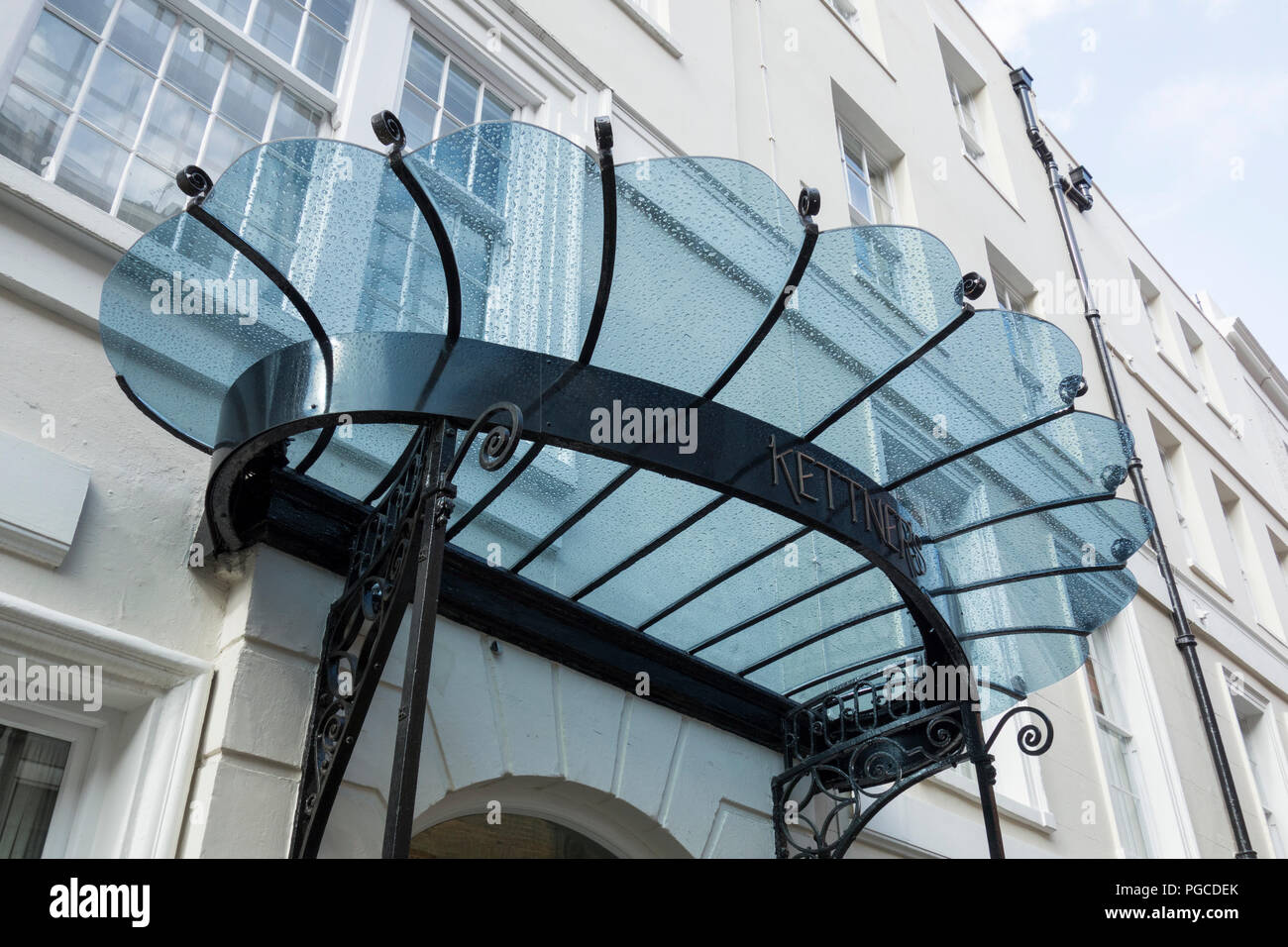 Glass canopy over the entrance to the newly reopened Kettner's ...