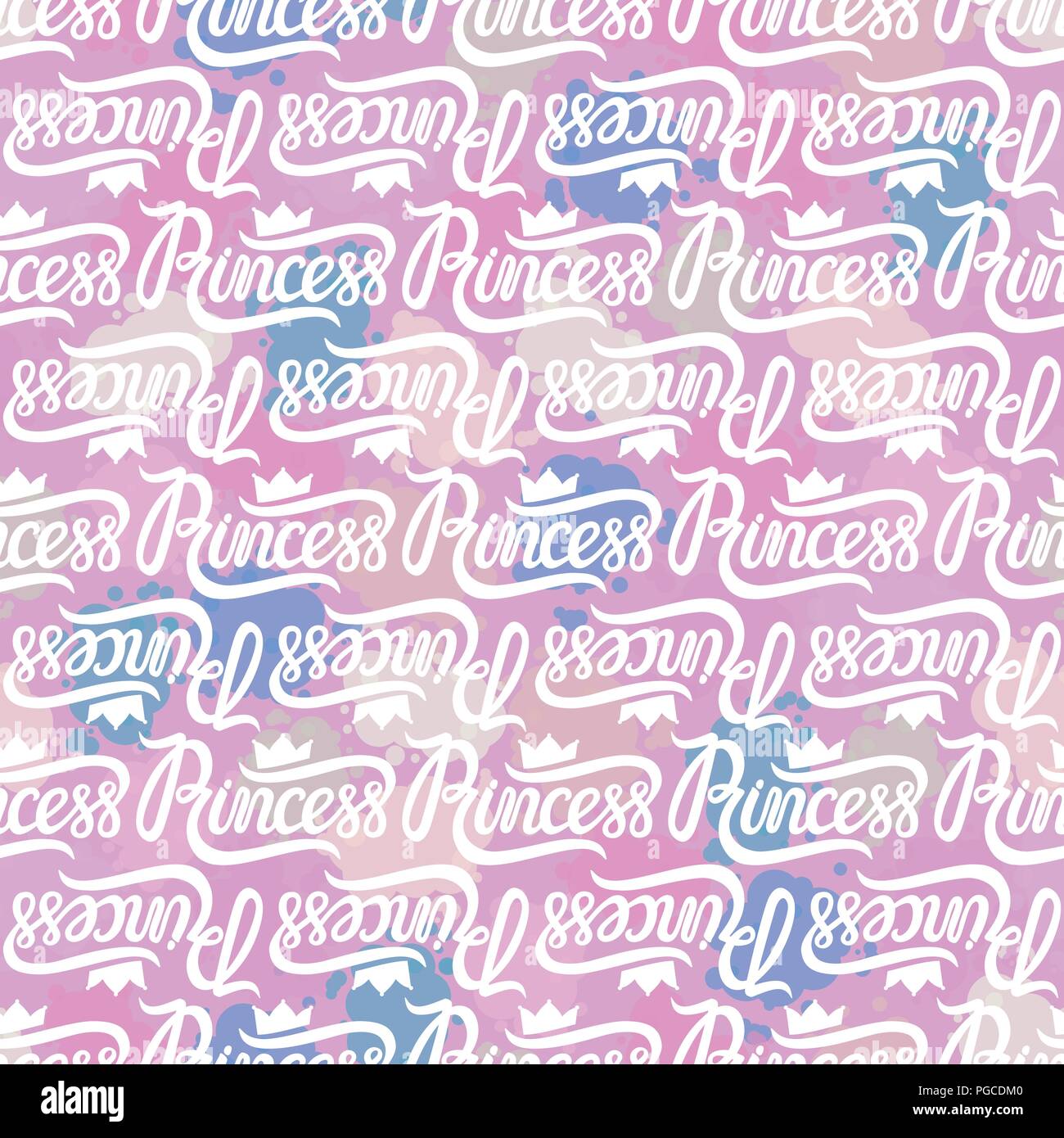 Princess Crown. Seamless repeating pattern. Diadem princess isolated on ...