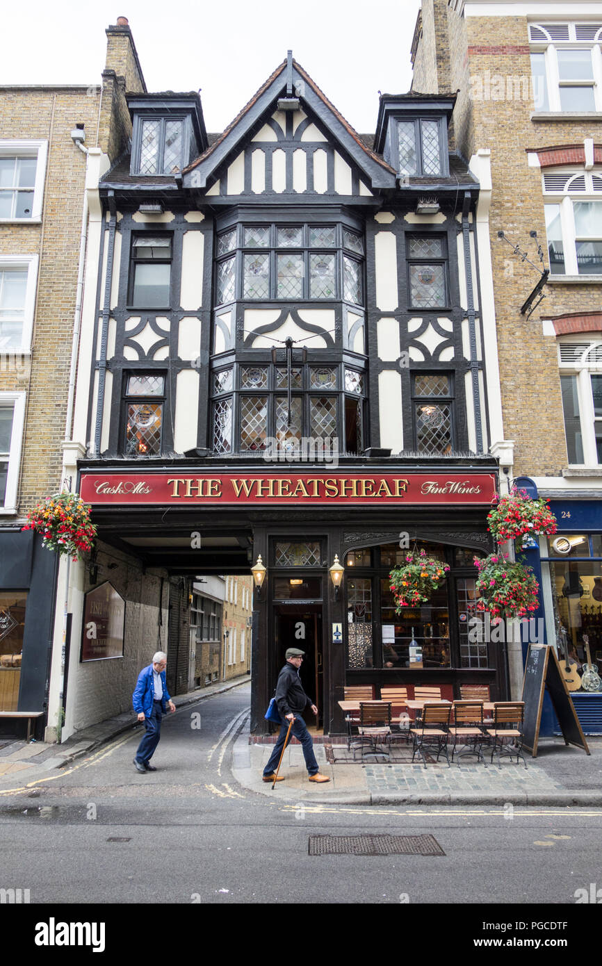 The Wheatsheaf public house on Rathbone Place, Fitzrovia, London, W1 ...