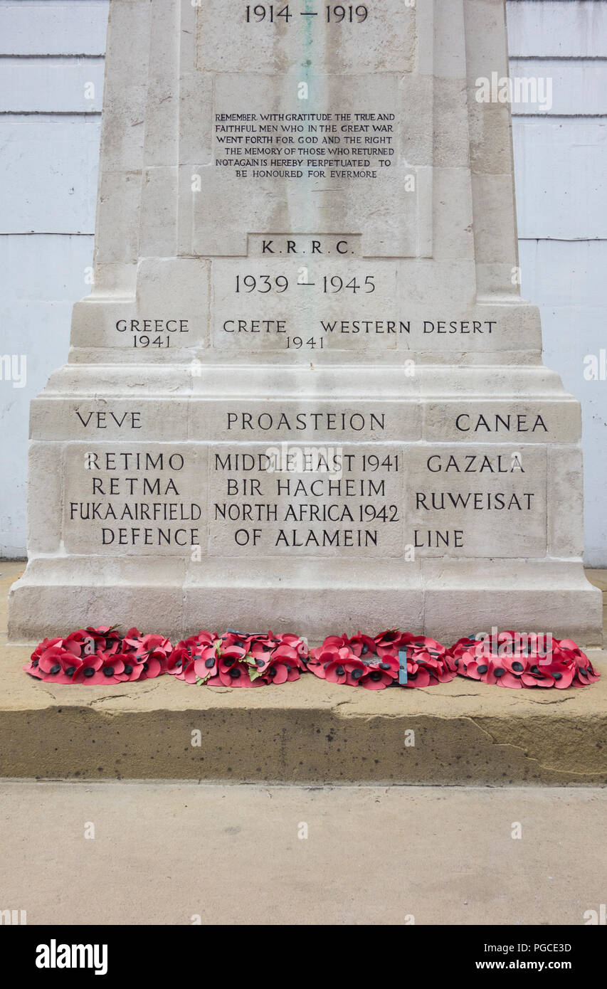 War memorial and cenotaph to the Rangers outside the Eisenhower Centre ...