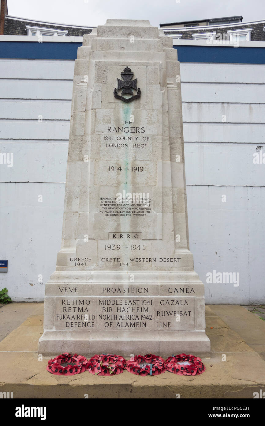War memorial and cenotaph to the Rangers outside the Eisenhower Centre ...