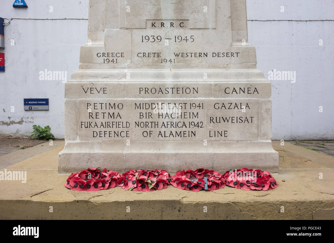 War memorial and cenotaph to the Rangers outside the Eisenhower Centre ...