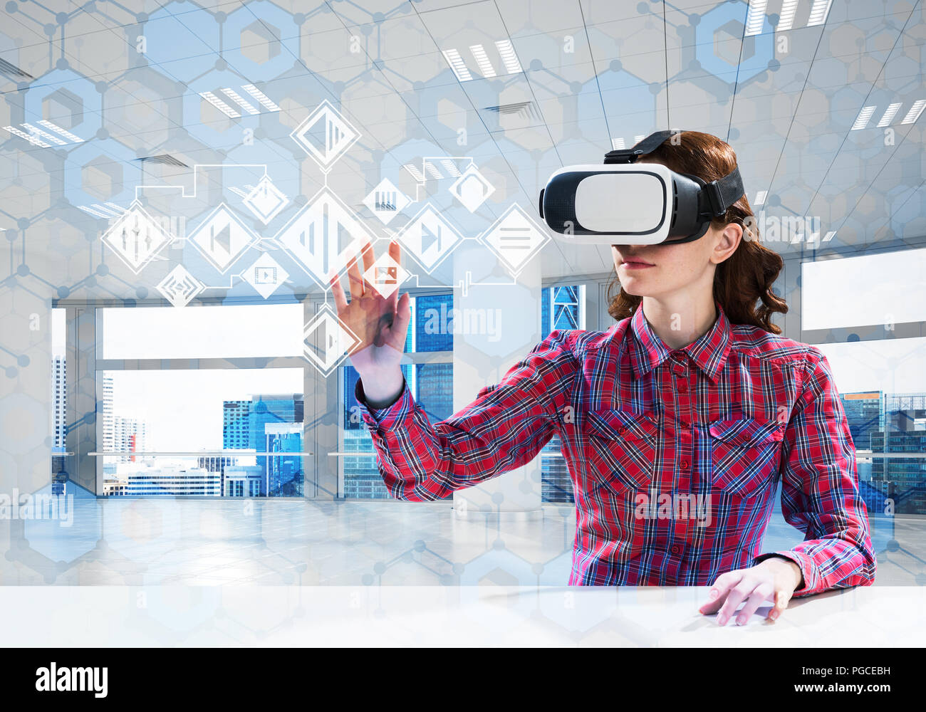 Student hologram concept virtual reality hi-res stock photography and ...
