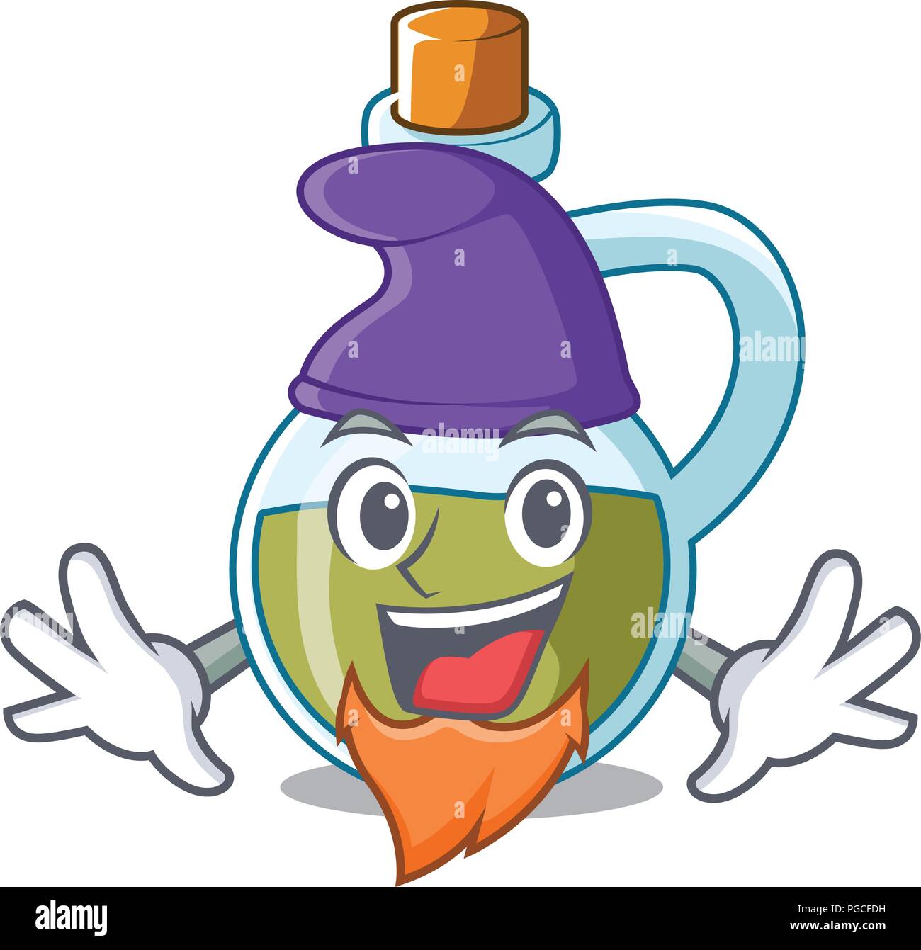 Elf character olive oil in bottle wooden vector illustration Stock ...