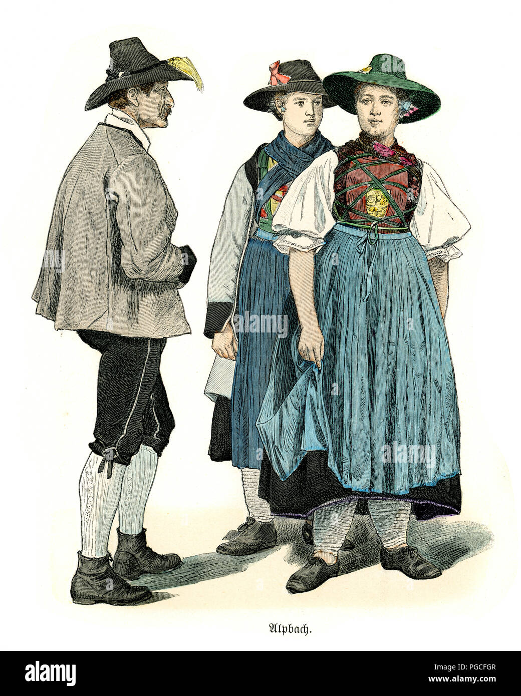 Fashion of Tyrol, Austria, 19th Century. Alpbach Stock Photo - Alamy