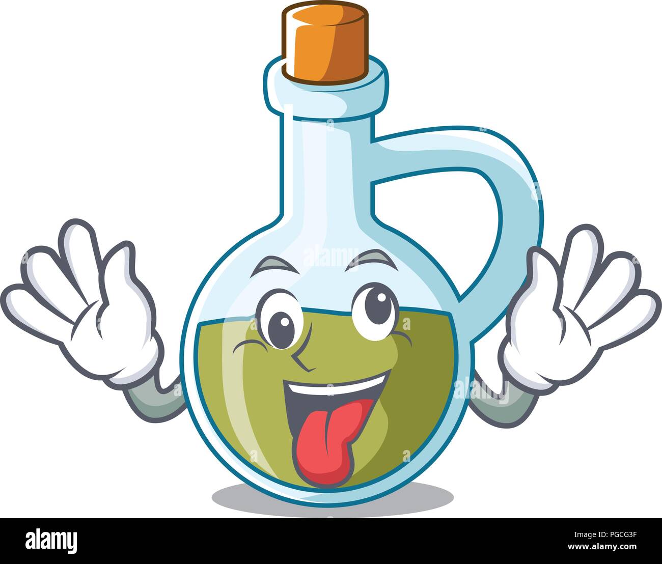 Crazy small bottle of olive oil mascot vector illustration Stock Vector ...