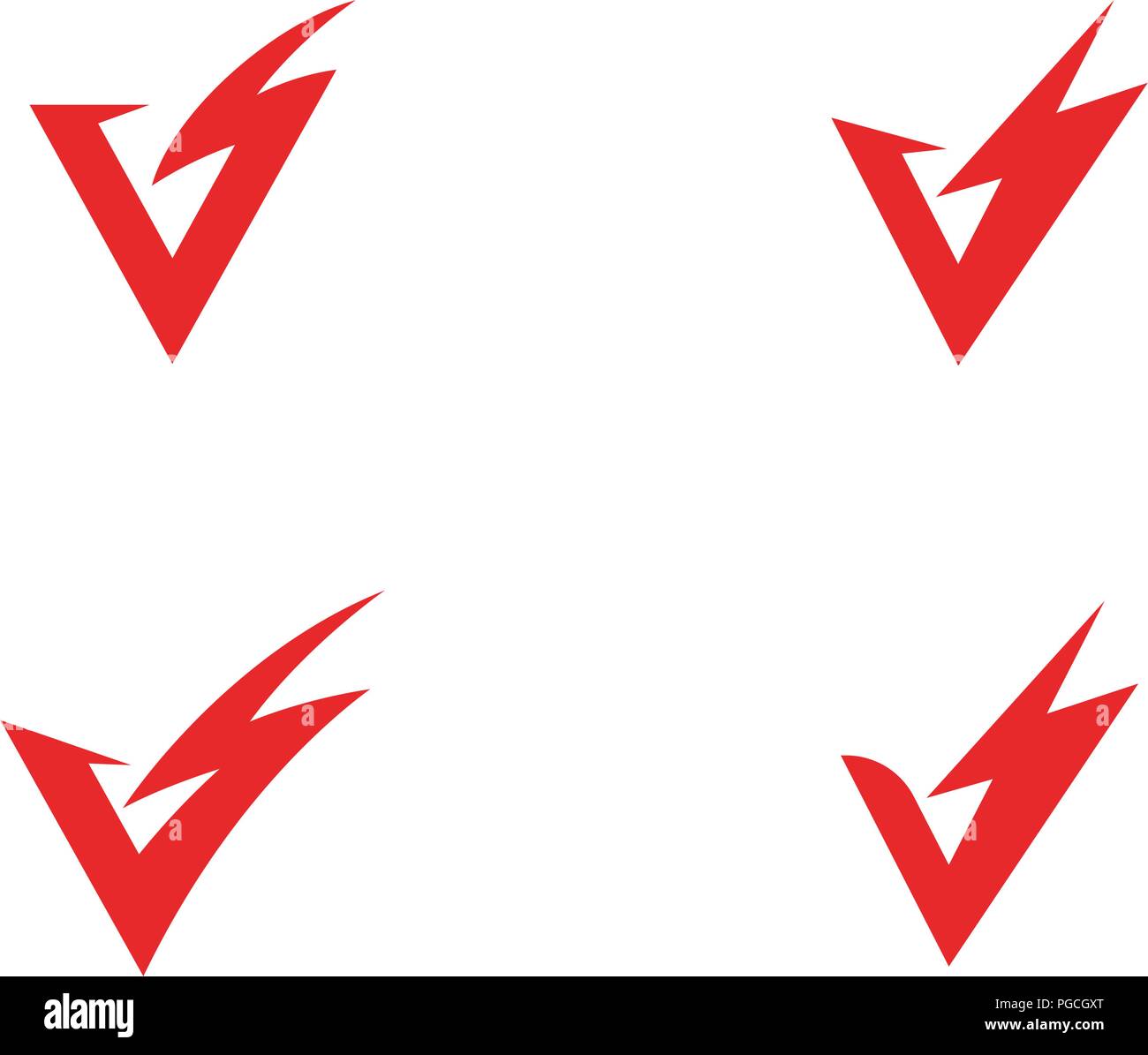 V Letter Lightning Logo Template vector icon illustration design Stock ...