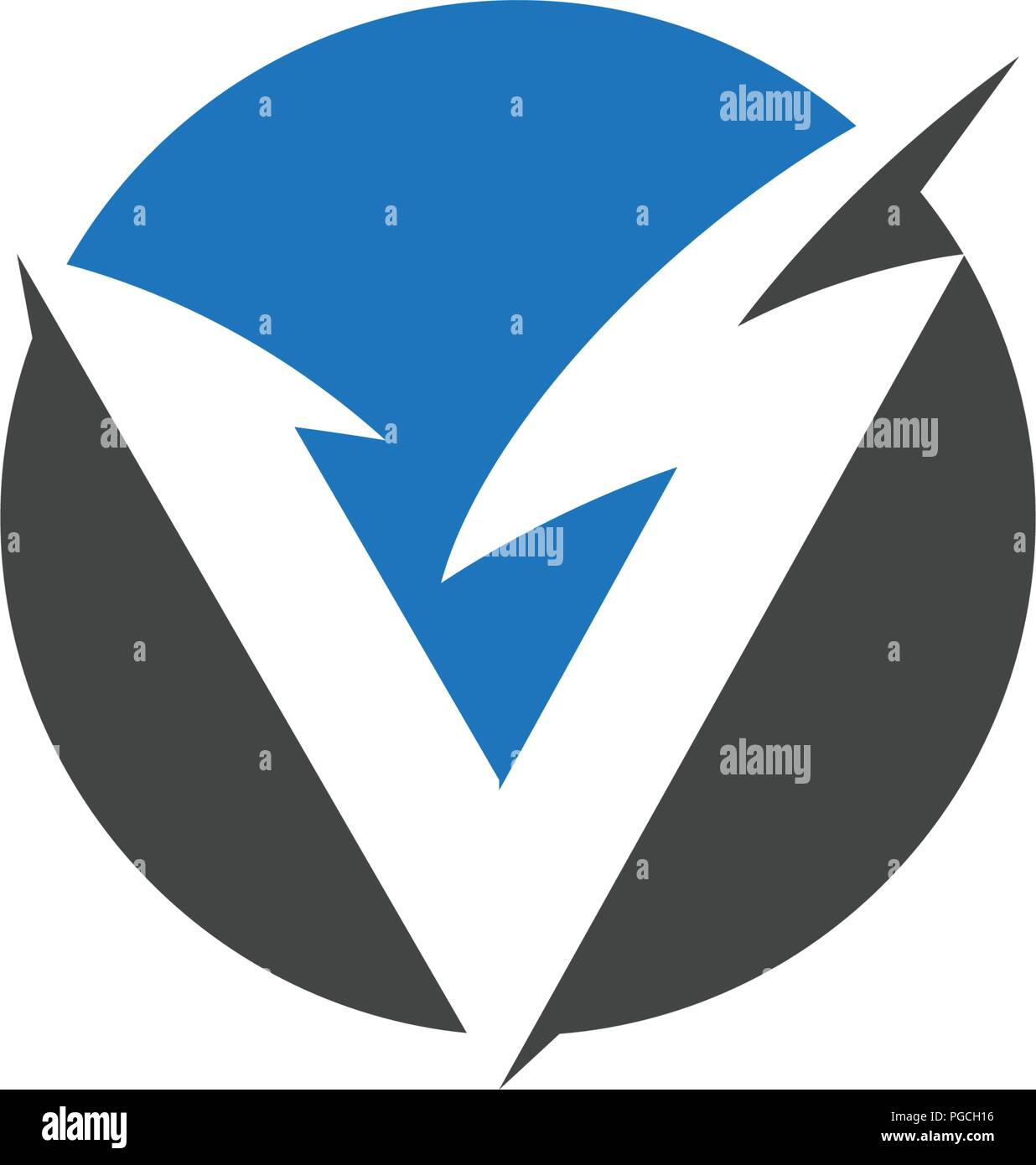 V Letter Lightning Logo Template vector icon illustration design Stock ...