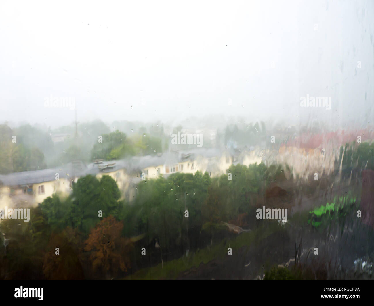 Traces of dried drops of dirty water on the glass Stock Photo - Alamy