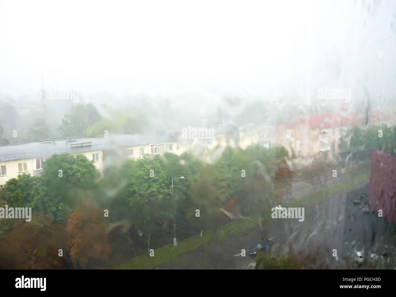 Traces of dried drops of dirty water on the glass Stock Photo - Alamy
