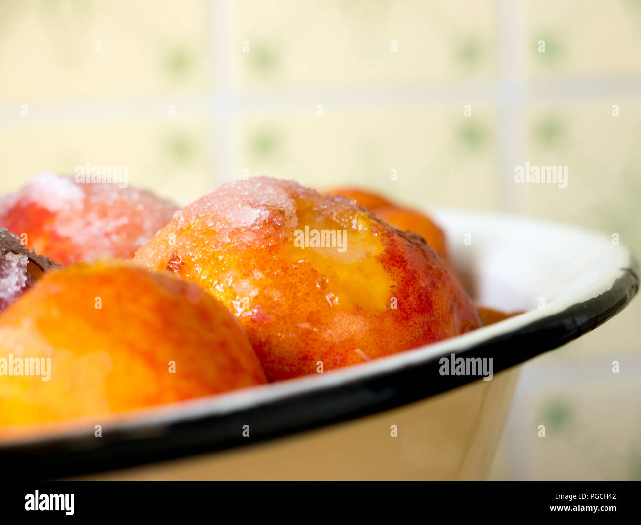 The nature peaches background Stock Photo - Alamy