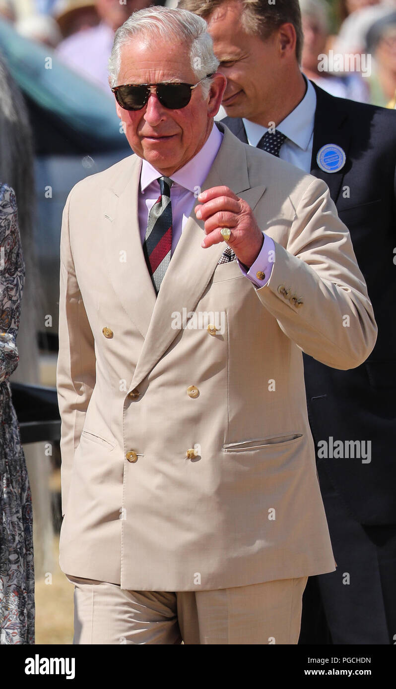 The Duke and Duchess of Cornwall attend the Sandringham Flower Show ...