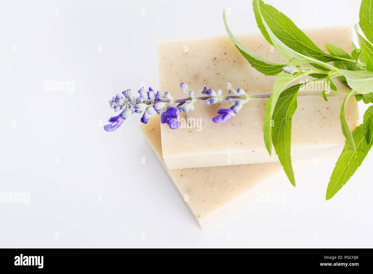 Handmade lavender soap with lavender flowers Stock Photo - Alamy