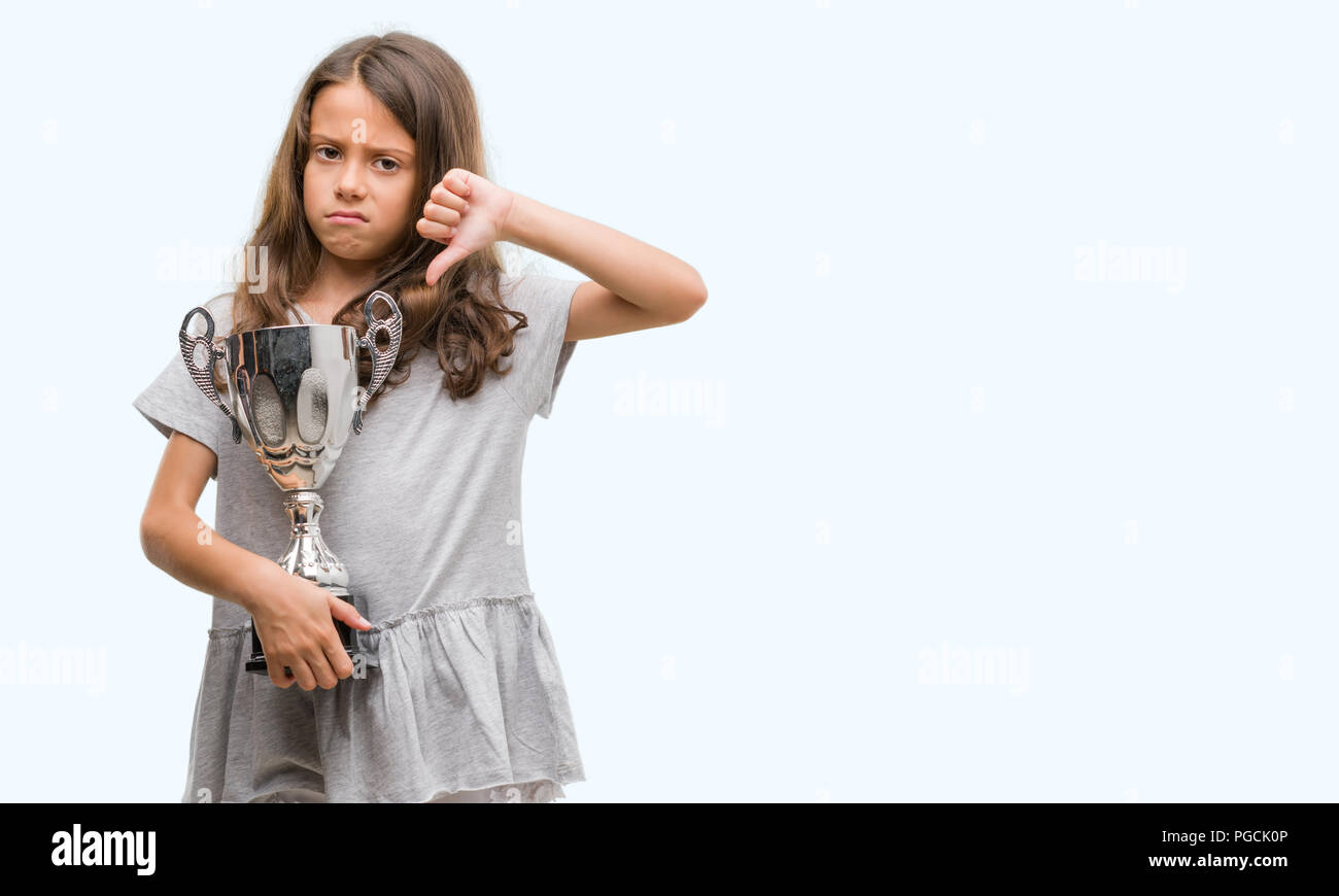 Girl showing winning trophy hi-res stock photography and images - Alamy